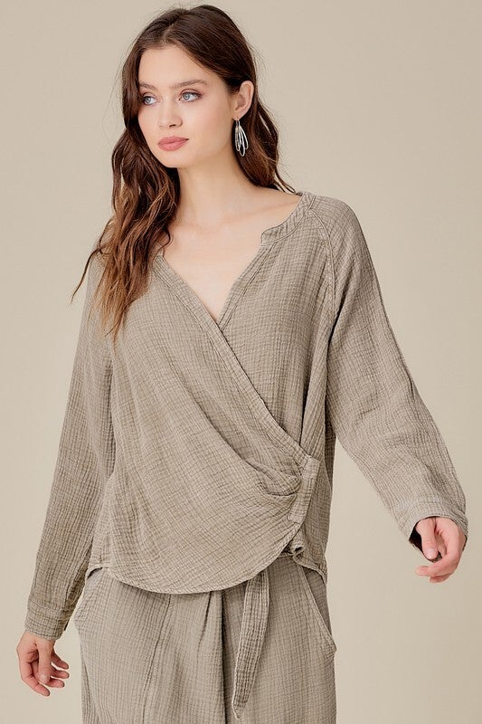 100% Cotton Overlap Blouse | Urbane Collective